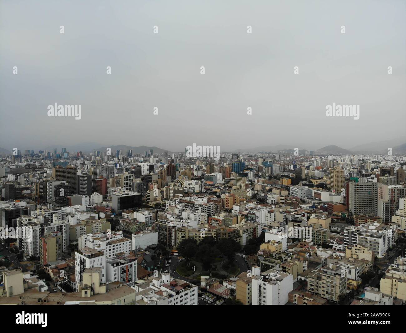Aerial view of the miraflores district in lima, peru hi-res stock ...
