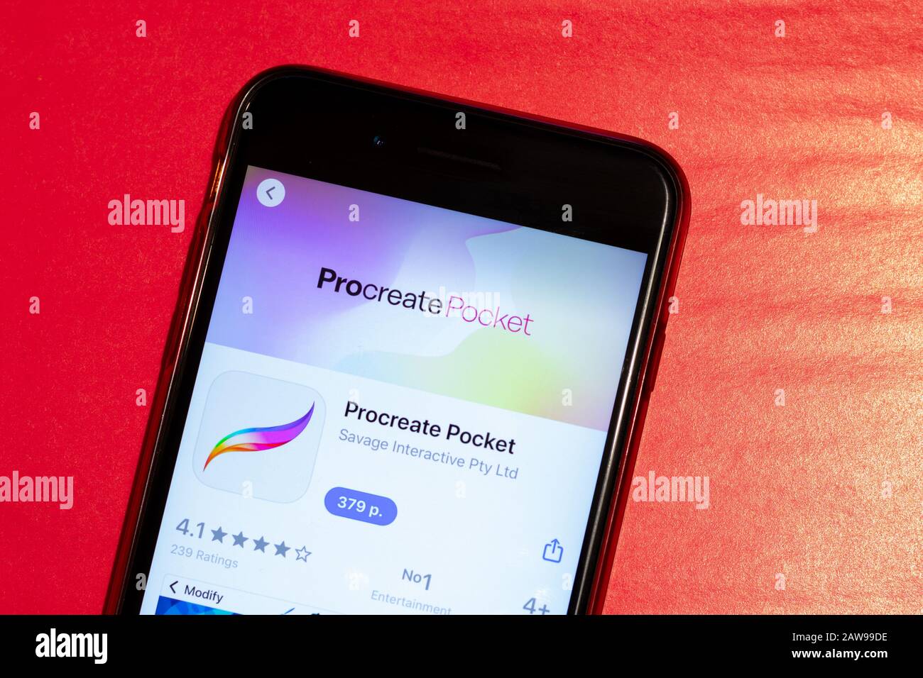 New York City, USA - 5 February 2020: Procreate Pocket app logo on ...