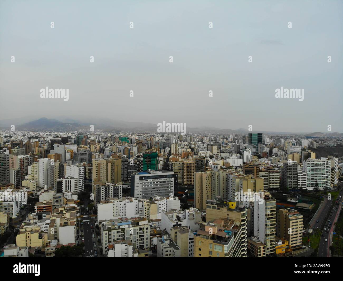 Sky view from the district of Miraflores in Lima Peru Stock Photo - Alamy