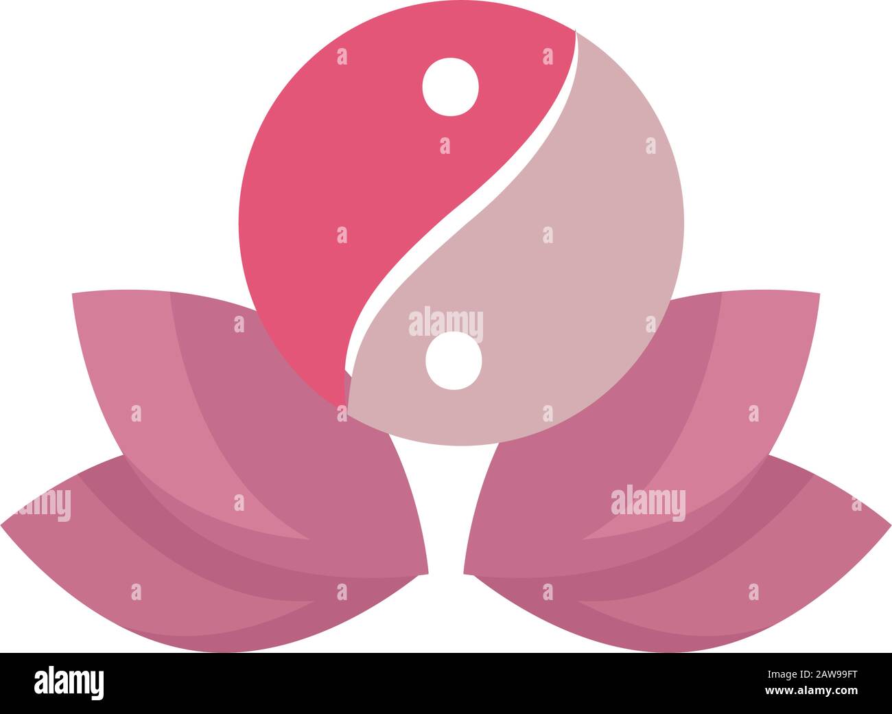 Pink yin yang and lotus petals vector design Stock Vector Image & Art ...