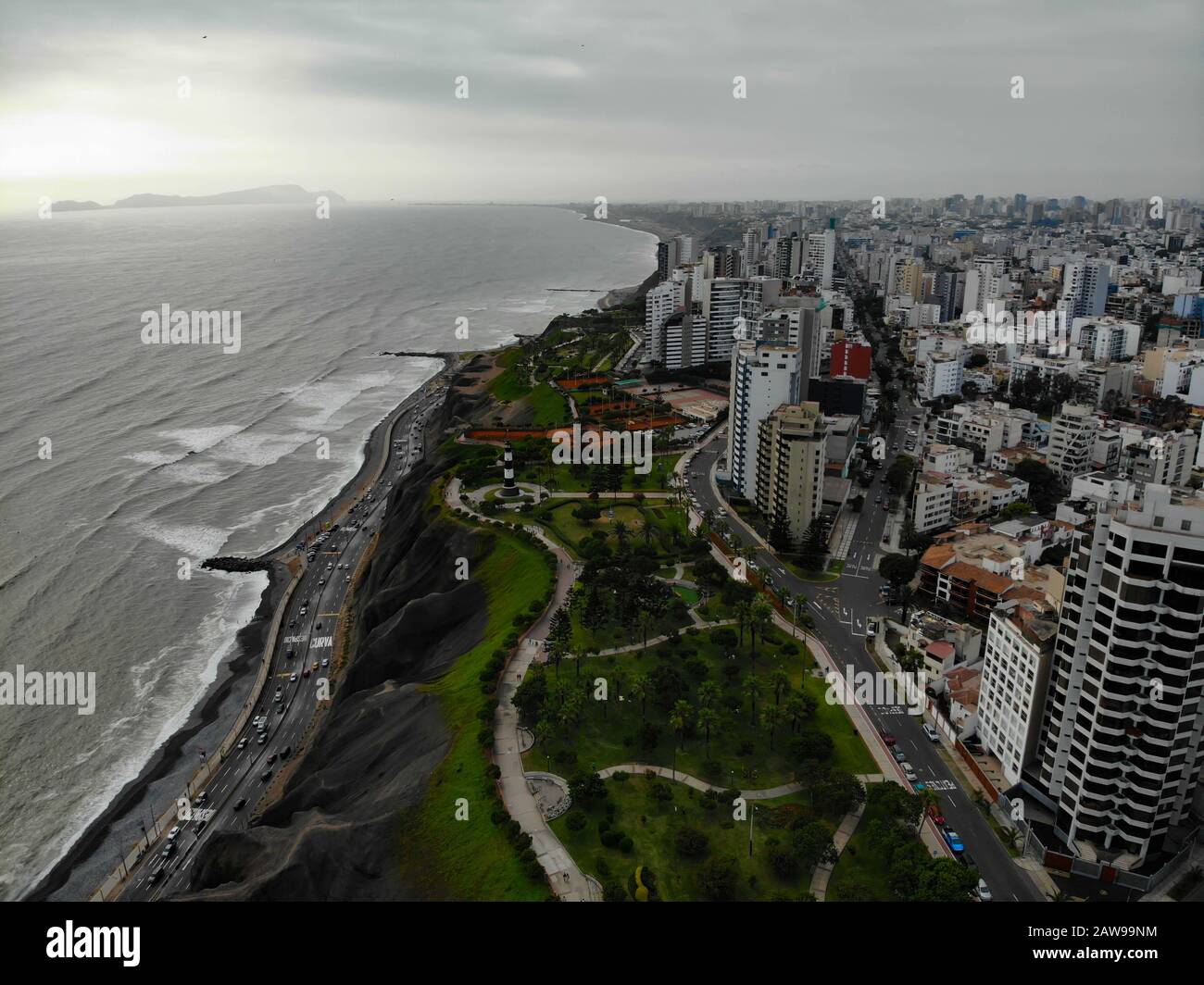 Sky view from the district of Miraflores in Lima Peru Stock Photo - Alamy