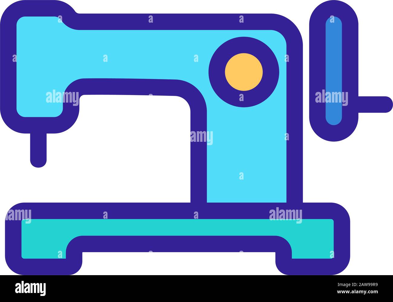 Sewing Machine Icon Vector Isolated Contour Symbol Illustration Stock