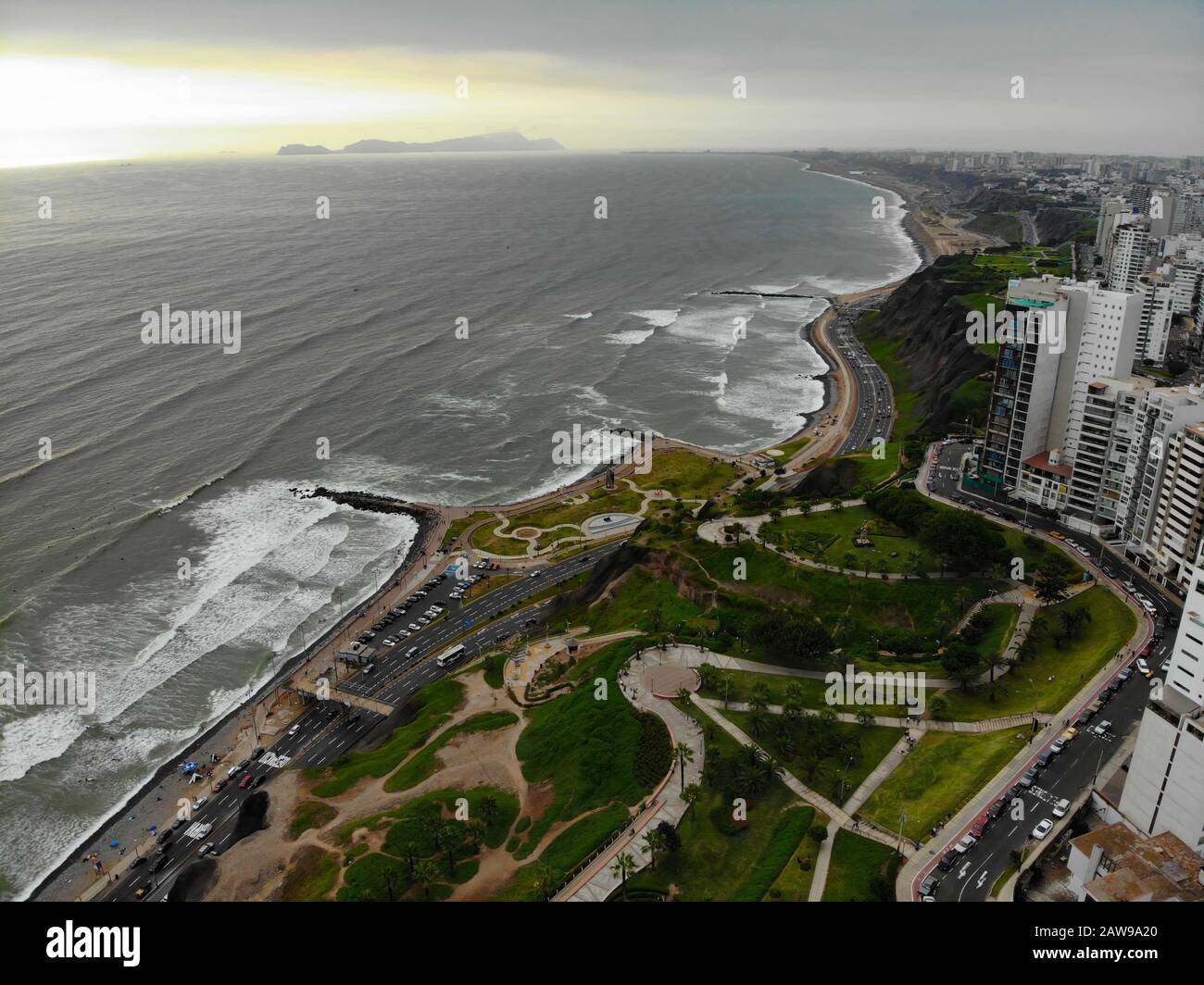 Sky view from the district of Miraflores in Lima Peru Stock Photo - Alamy