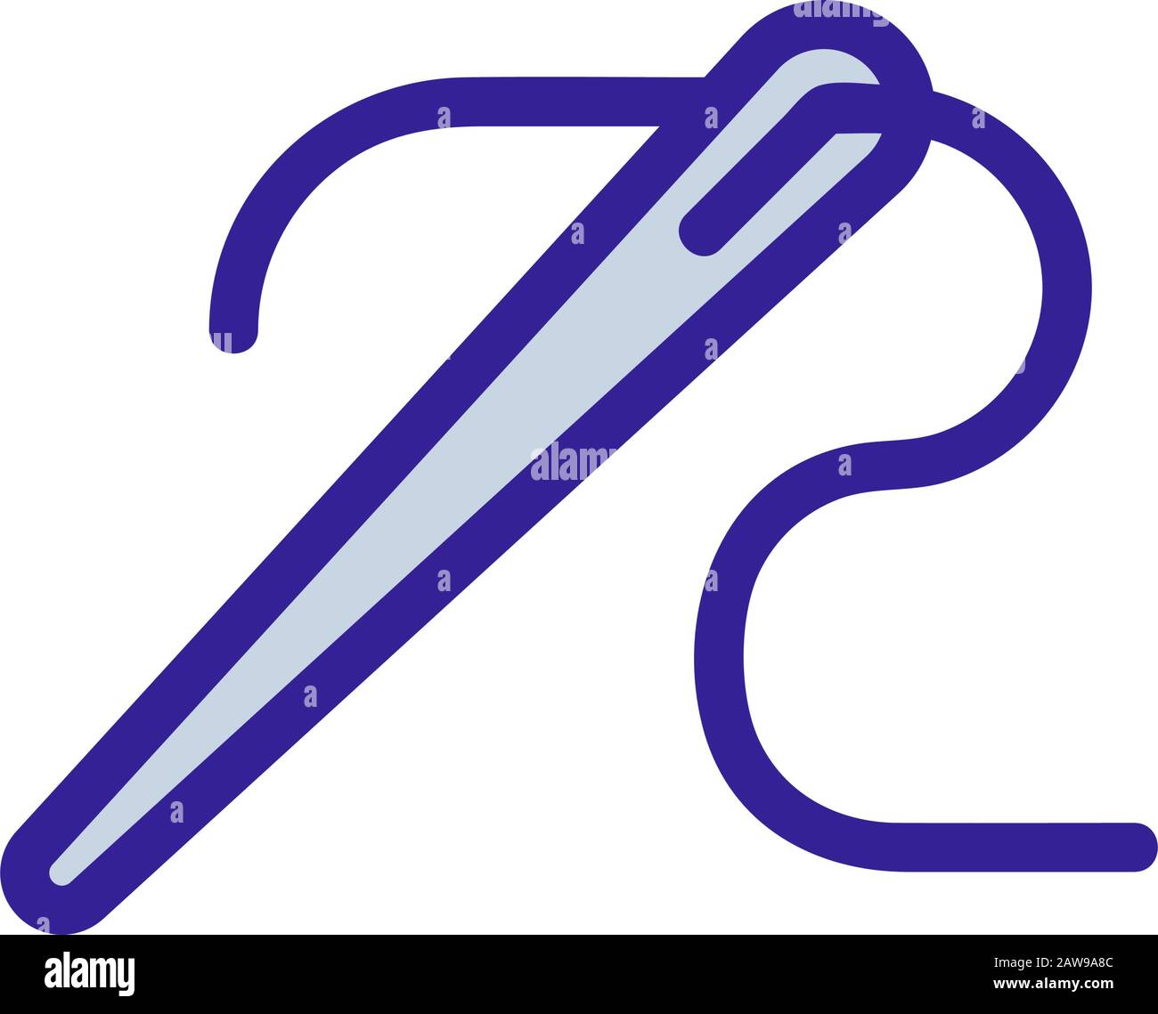 Needle thread icon vector. Isolated contour symbol illustration Stock ...