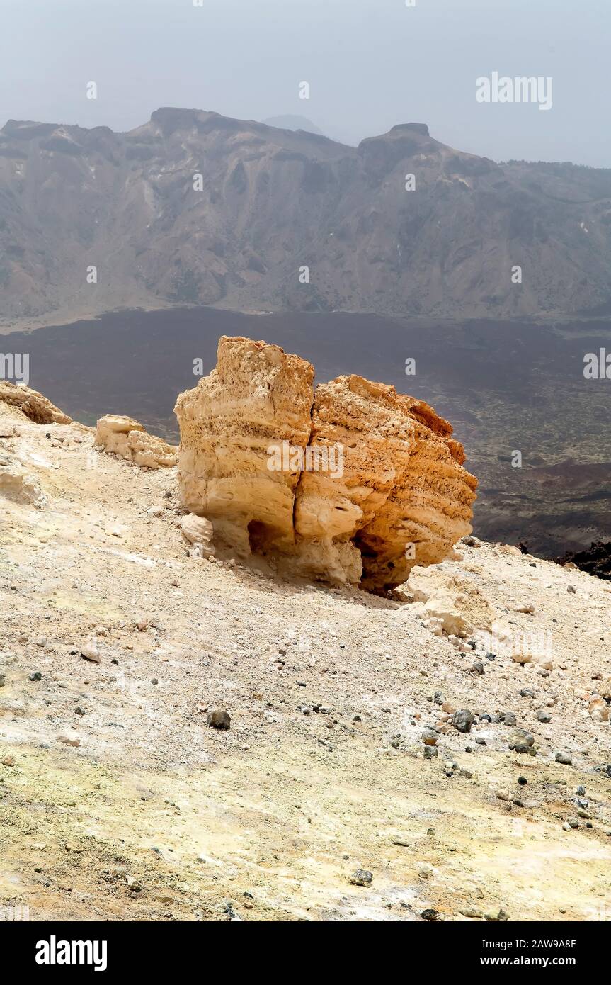 Volcanic rock formations on top of Mount Teide, Tenerife, Canaries ...