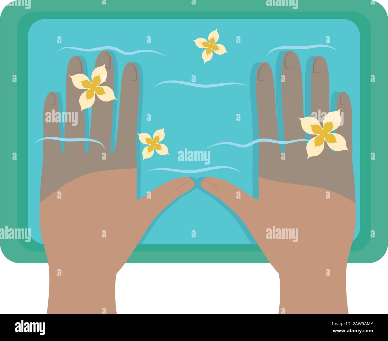 Isolated hands inside water box vector design Stock Vector Image & Art ...
