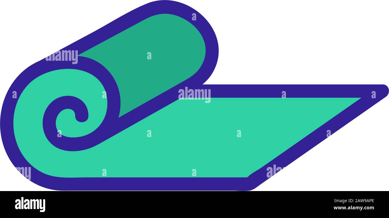 Roll the fabric icon vector. Isolated contour symbol illustration Stock ...