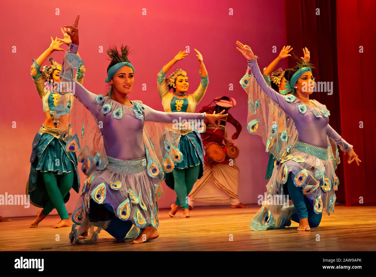 Local dancers in traditional costumes in Kandy, Sri Lanka Stock Photo ...