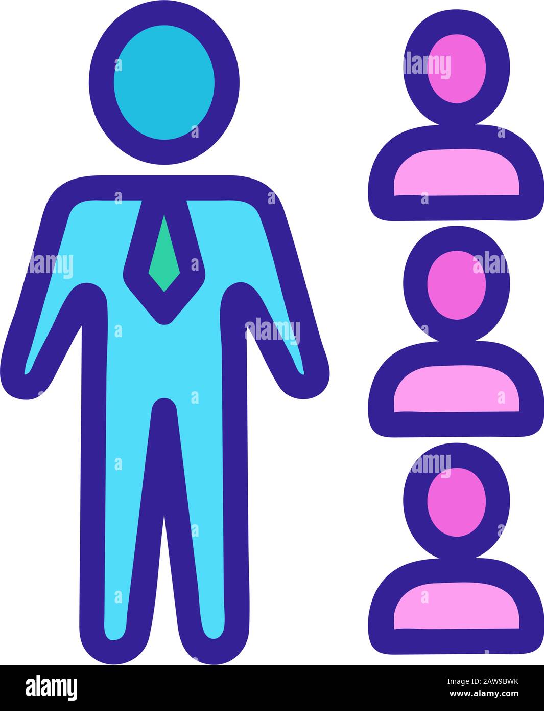 Manager management icon vector. Isolated contour symbol illustration ...