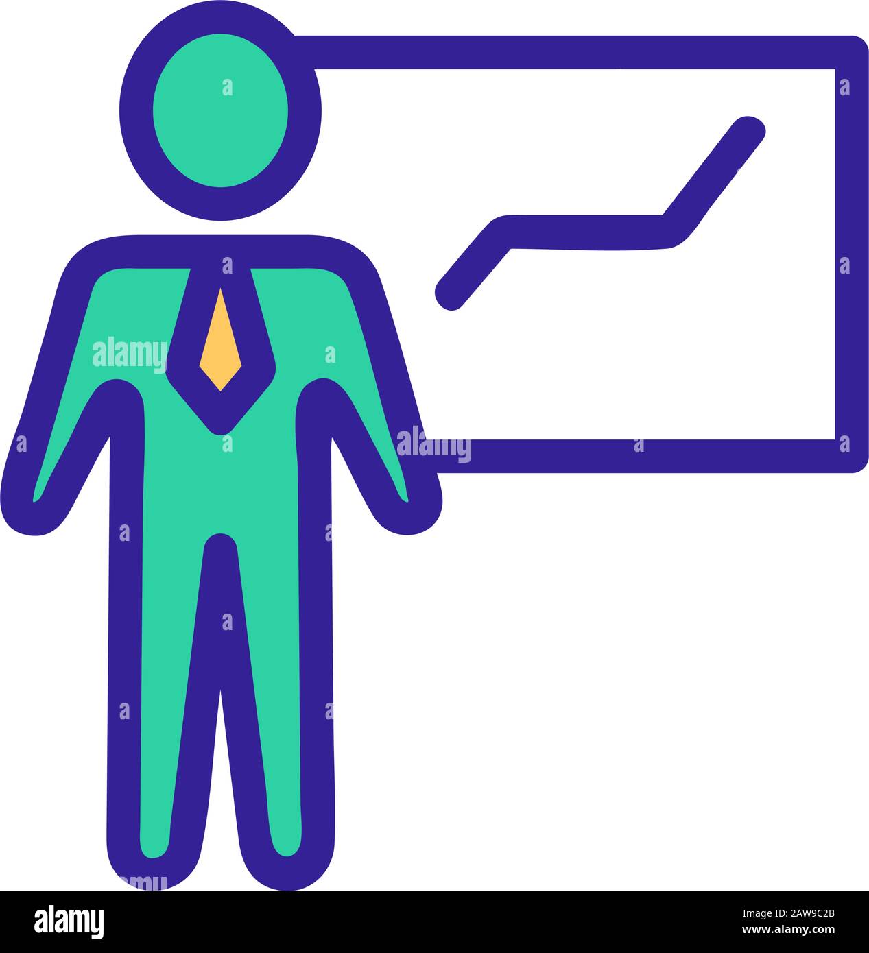 Manager presentation icon vector. Isolated contour symbol illustration ...