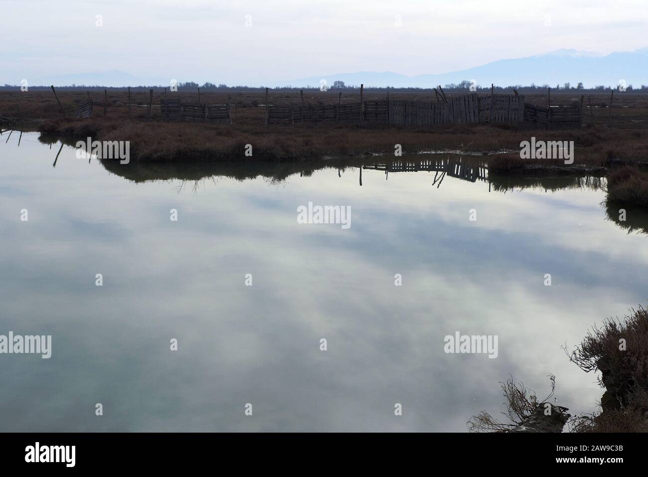 estuary of Axios river, lagoons and moors Stock Photo - Alamy