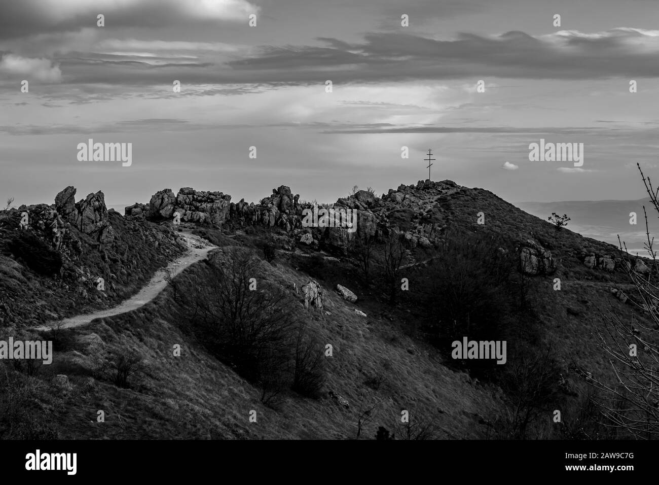 Mountain cross Black and White Stock Photos & Images - Alamy