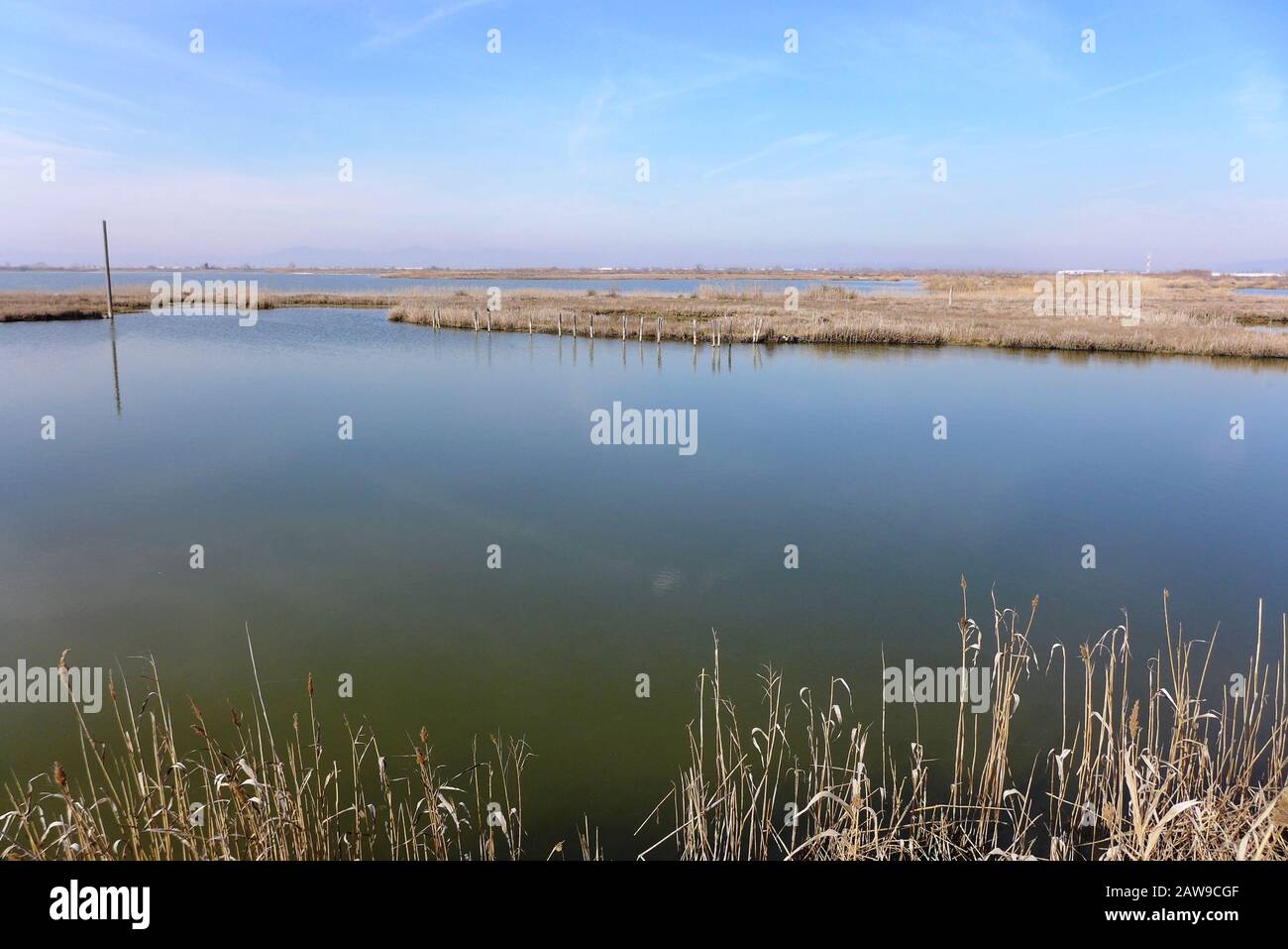 estuary of Axios river, lagoons and moors Stock Photo - Alamy
