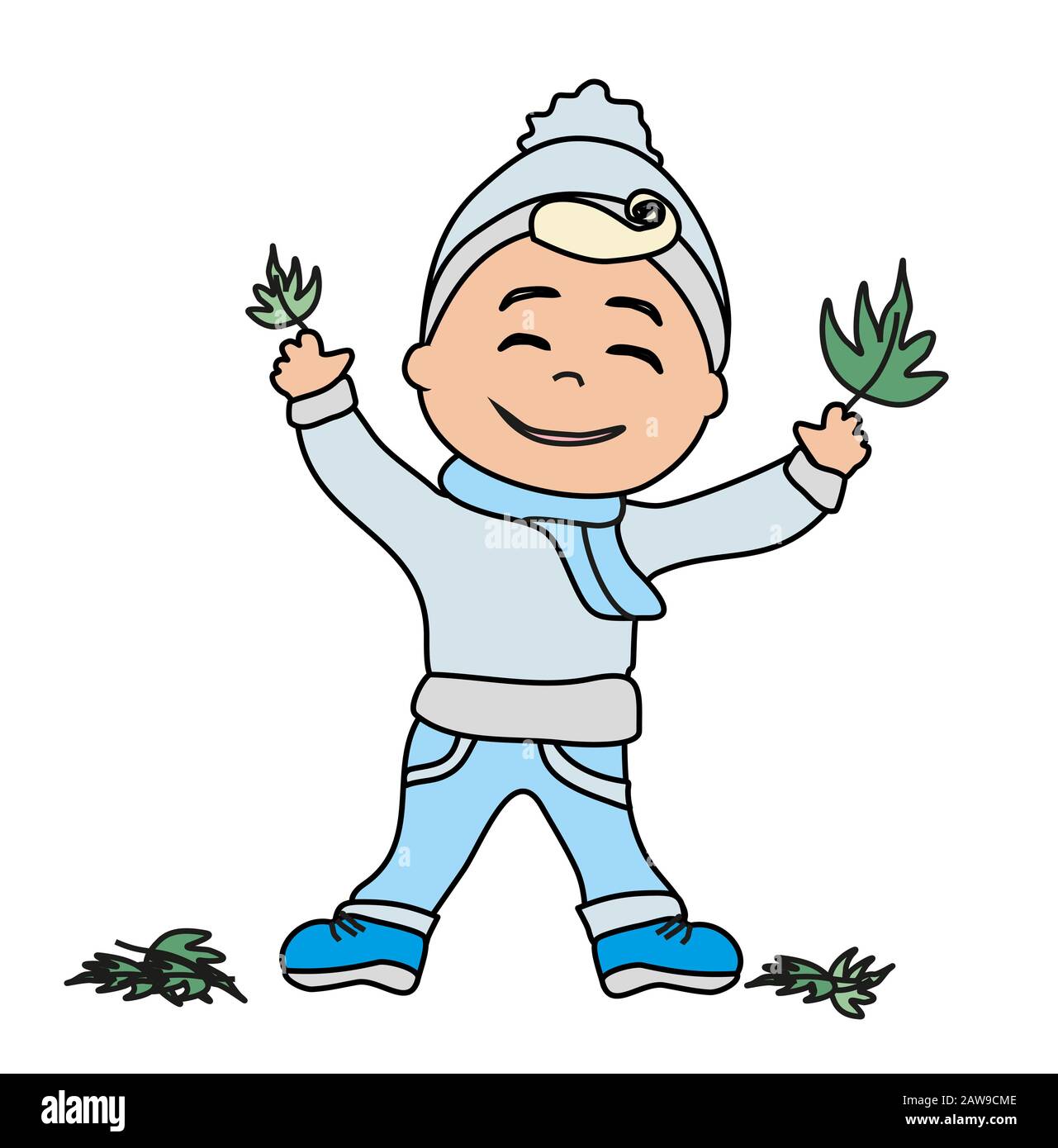 Happy boy running in Cut Out Stock Images & Pictures - Alamy