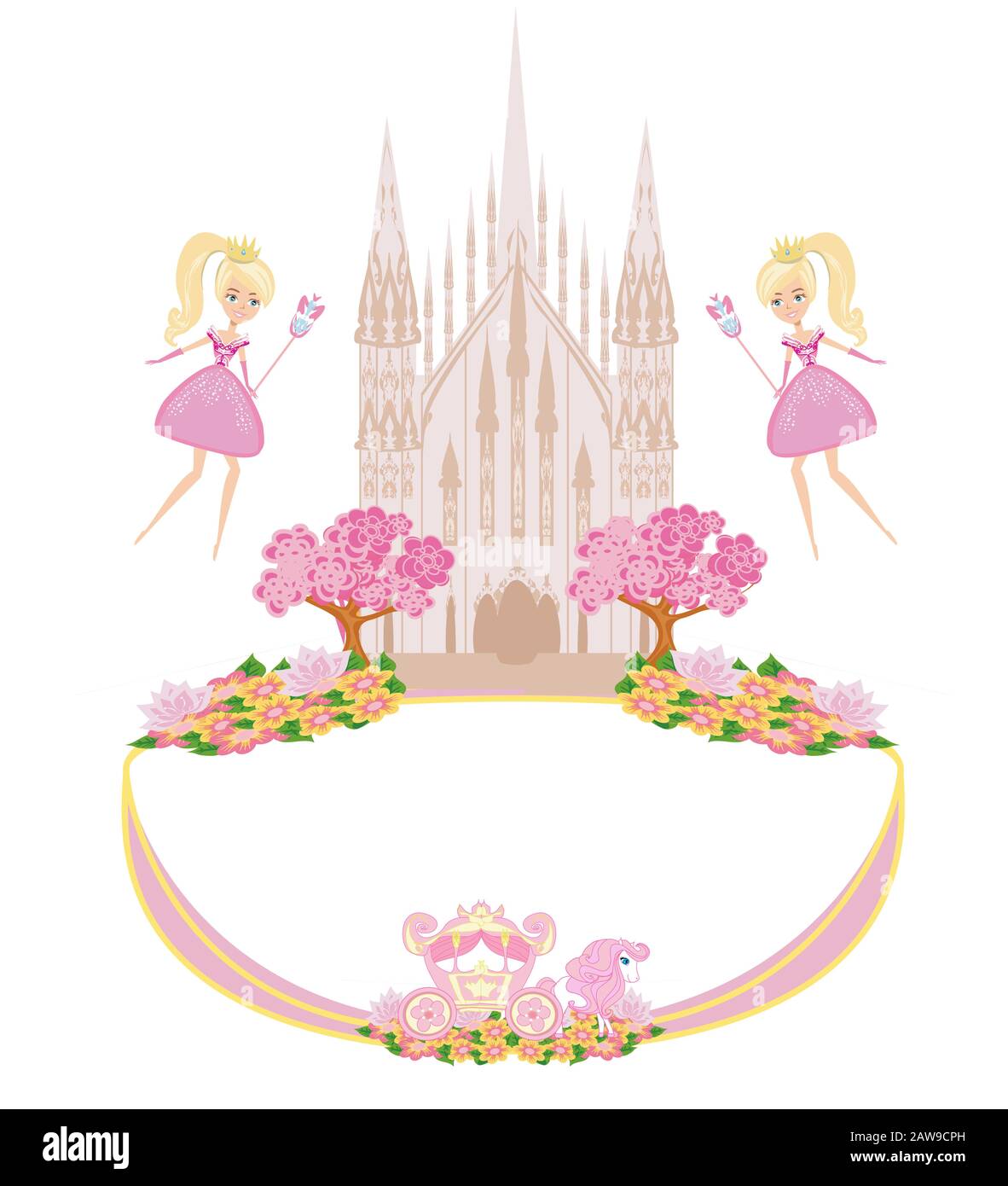 Beautiful fairytale castle frame Stock Photo - Alamy