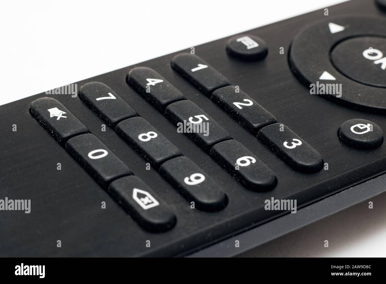 Remote control for tv on white background Stock Photo - Alamy