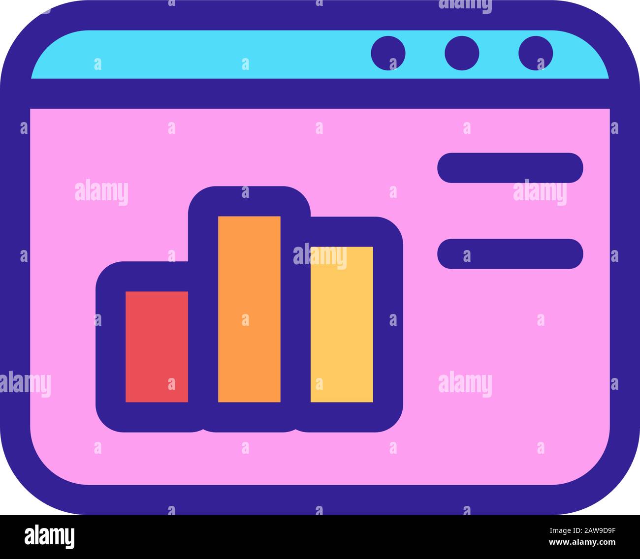 Internet chart icon vector. Isolated contour symbol illustration Stock ...