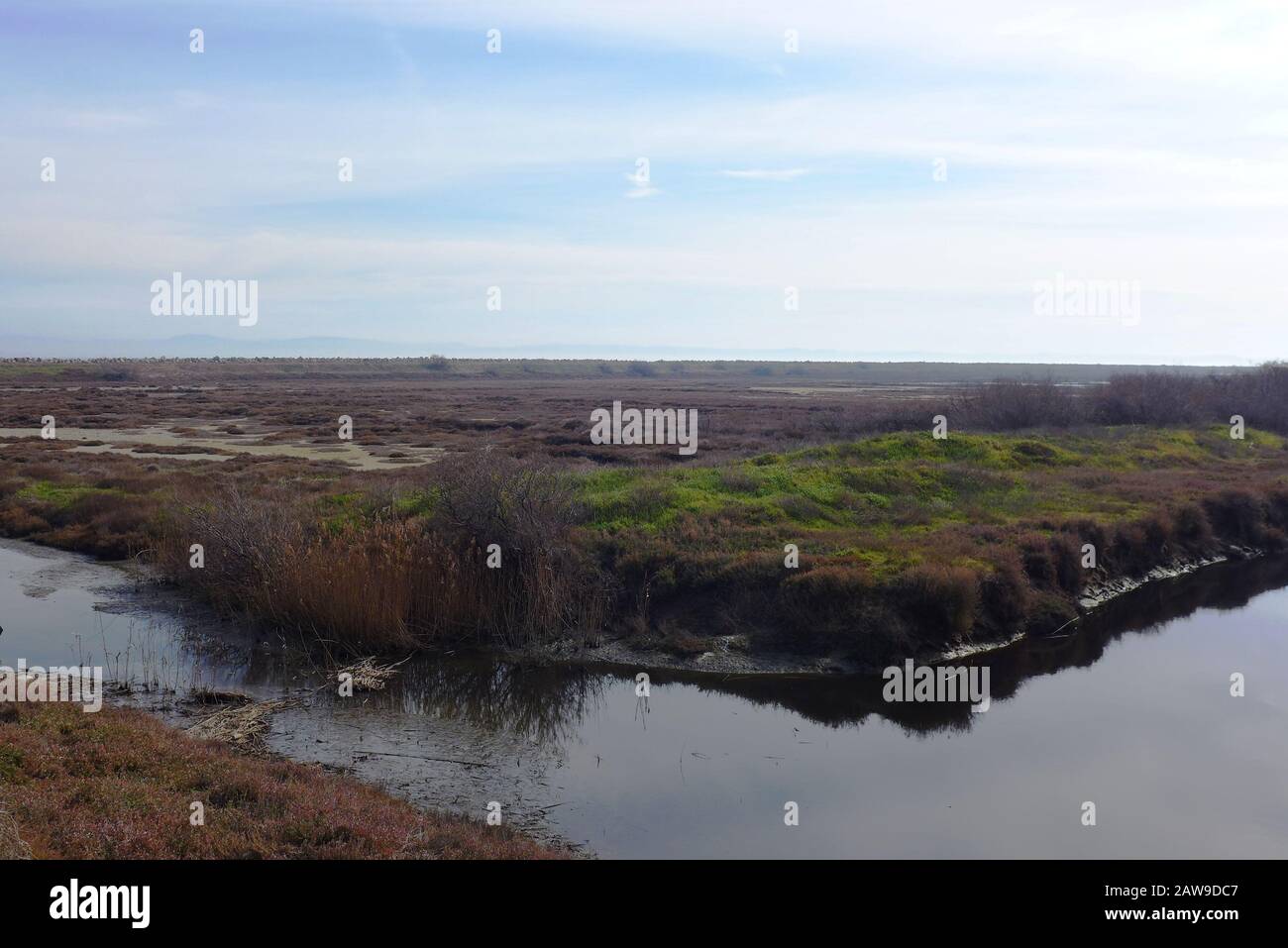 estuary of Axios river, lagoons and moors Stock Photo - Alamy