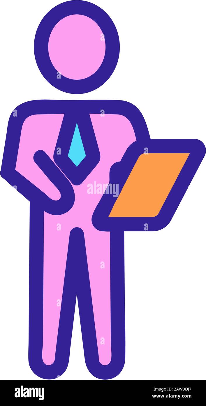 Manager document icon vector. Isolated contour symbol illustration ...