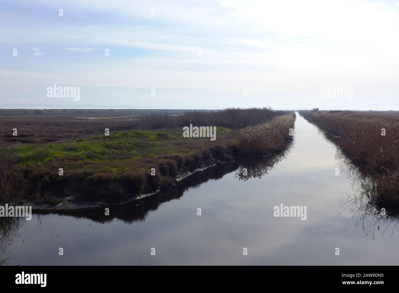 estuary of Axios river, lagoons and moors Stock Photo - Alamy