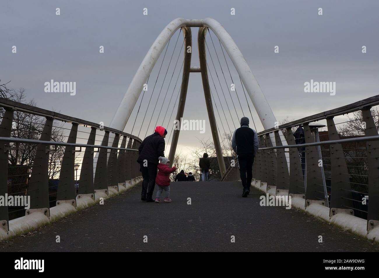 Low angle view modern footbridge hi-res stock photography and images ...