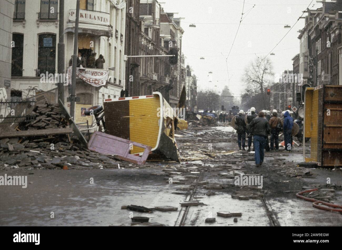 Mobile Unit, tanks and armored vehicles clean up barricades around ...