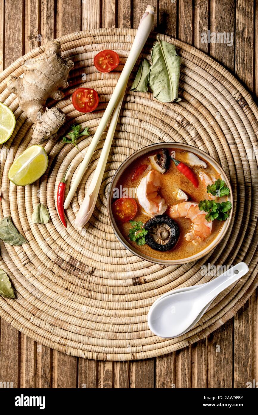 Thai soup tom yum Stock Photo - Alamy