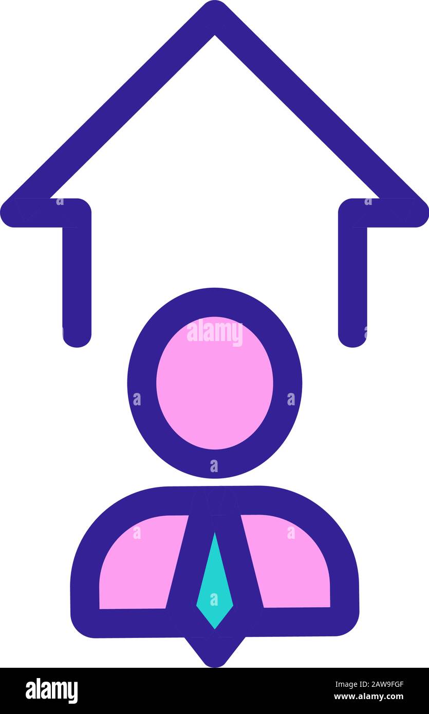 Man has progressed the icon vector. Isolated contour symbol ...