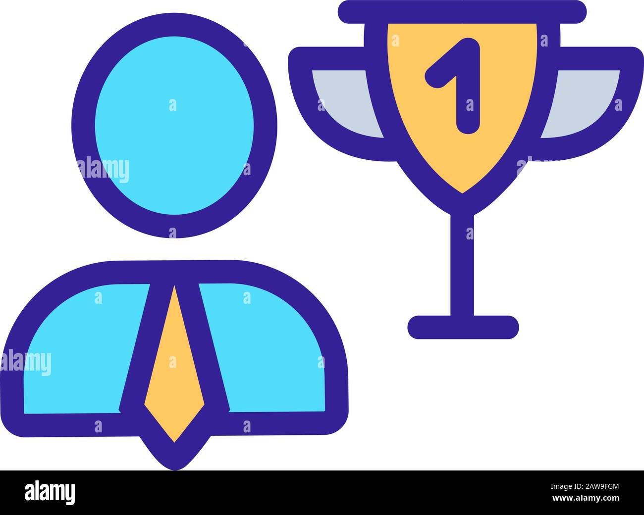Man cup icon vector. Isolated contour symbol illustration Stock Vector ...