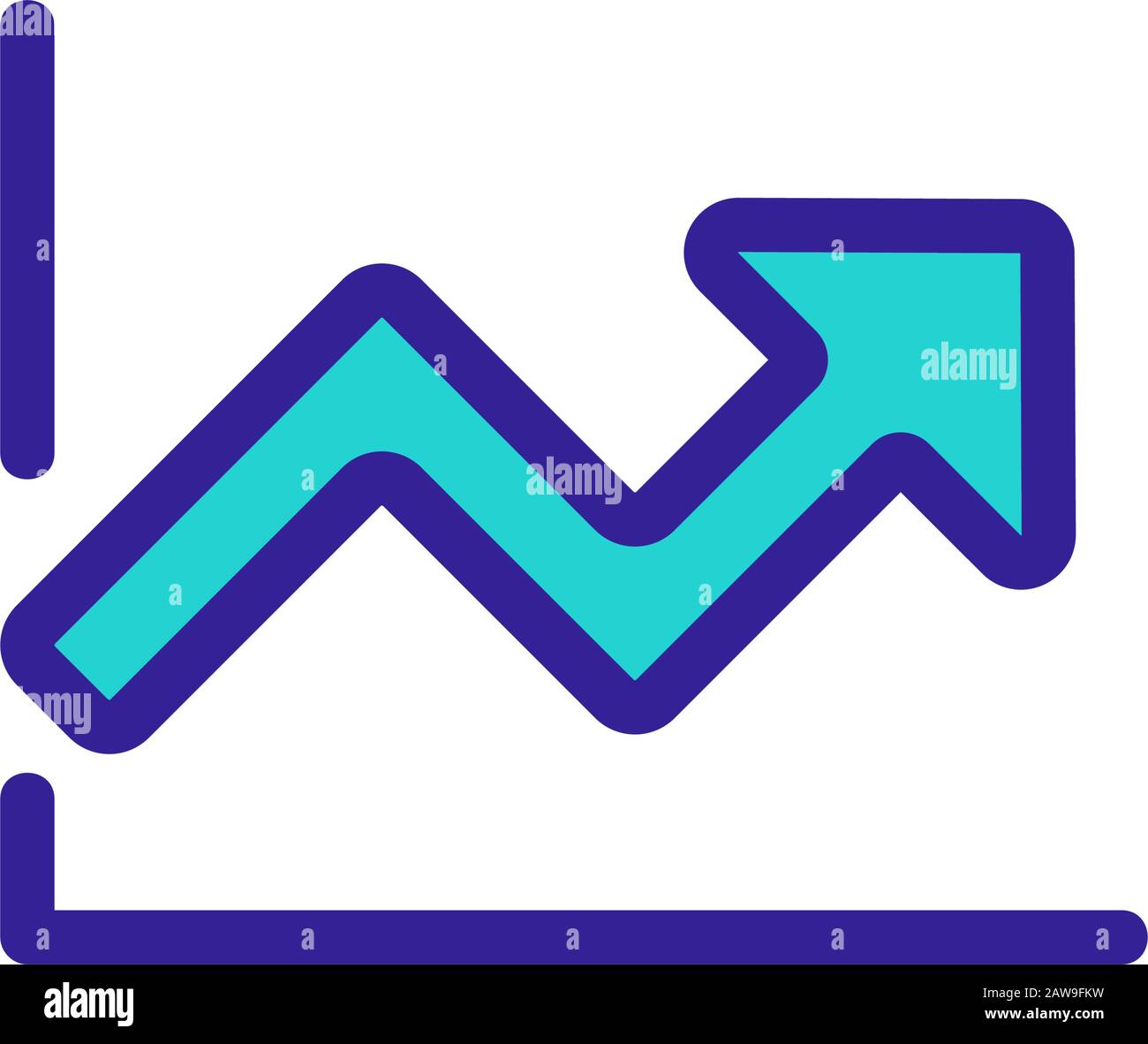 chart the growth of the icon vector. Isolated contour symbol ...