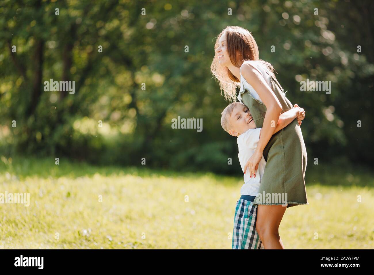 Brother and sister after long separation met. Happy and smiling. Family ...