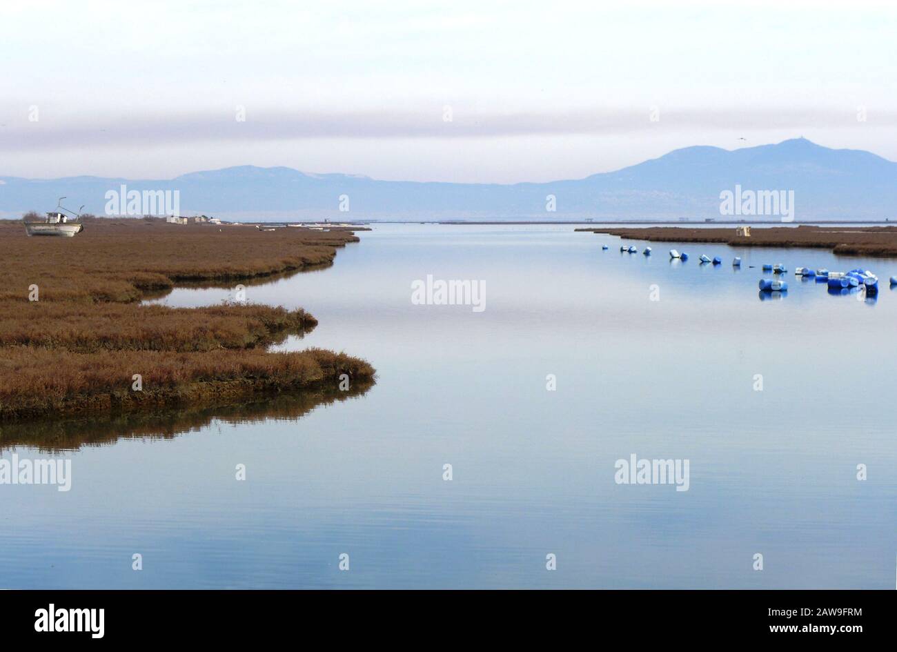 estuary of Axios river, lagoons and moors Stock Photo - Alamy