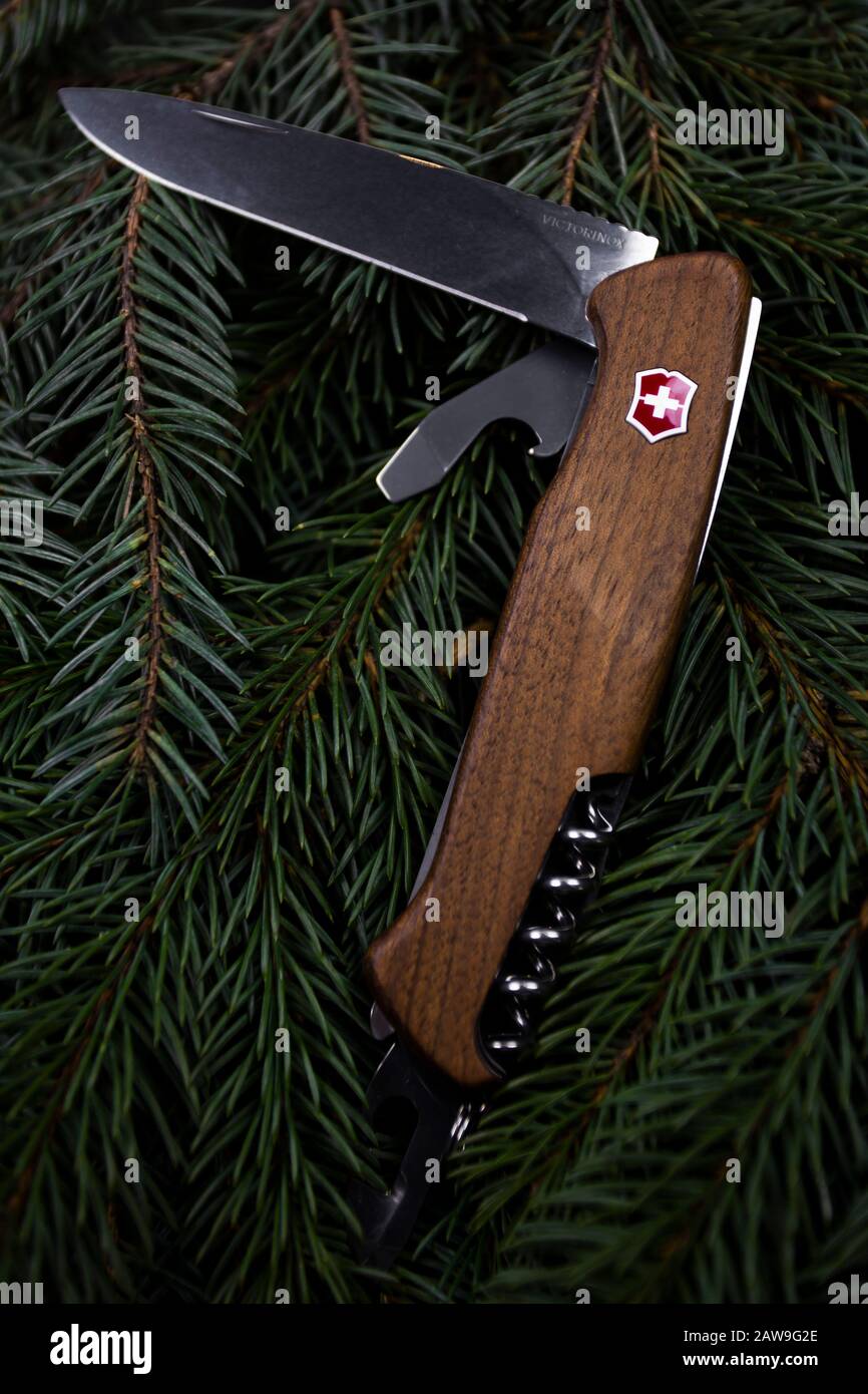 Ibach, Switzerland 02.02.2020 - Victorinox Swiss Army multitool opened ...