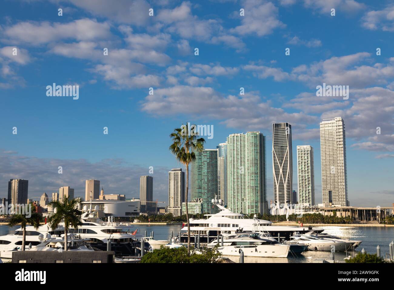 Downtown miami seen from boat hi-res stock photography and images - Alamy