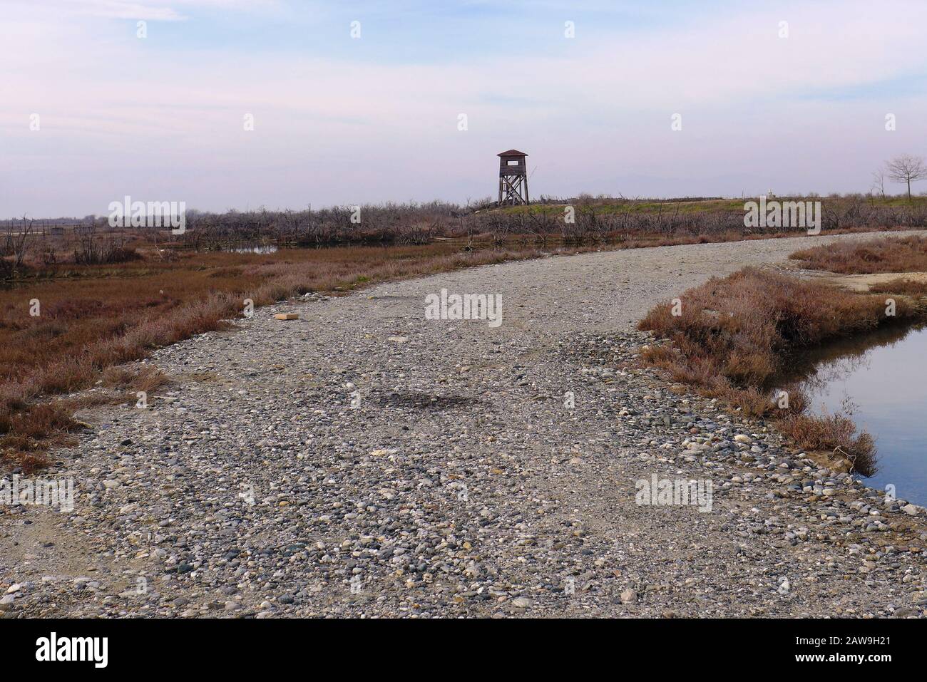 estuary of Axios river, lagoons and moors Stock Photo - Alamy