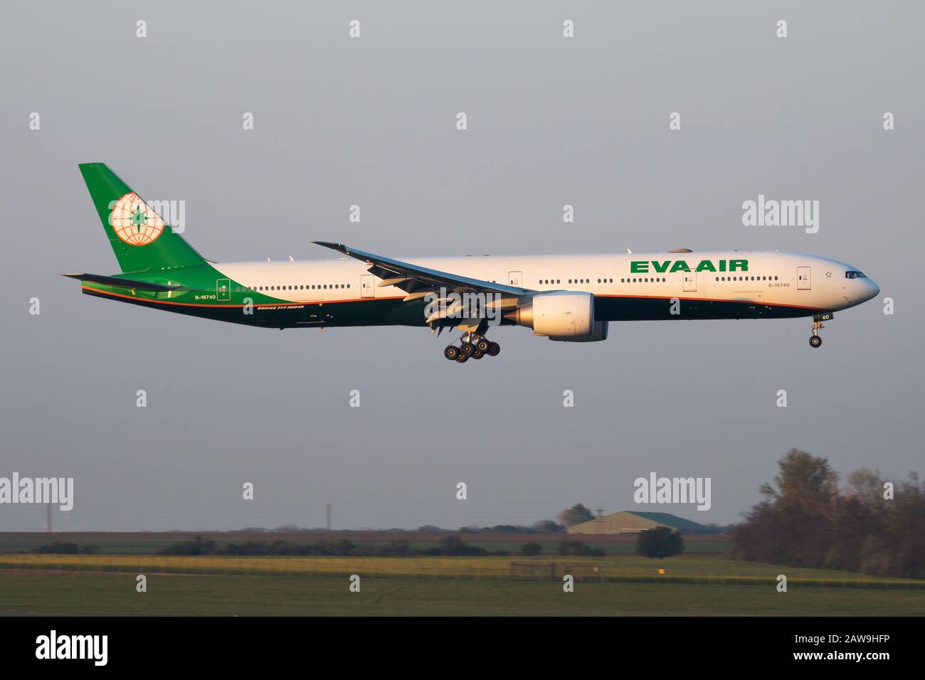 Vienna / Austria - April 18, 2019: EVA Air Boeing 777-300ER B-16740 ...