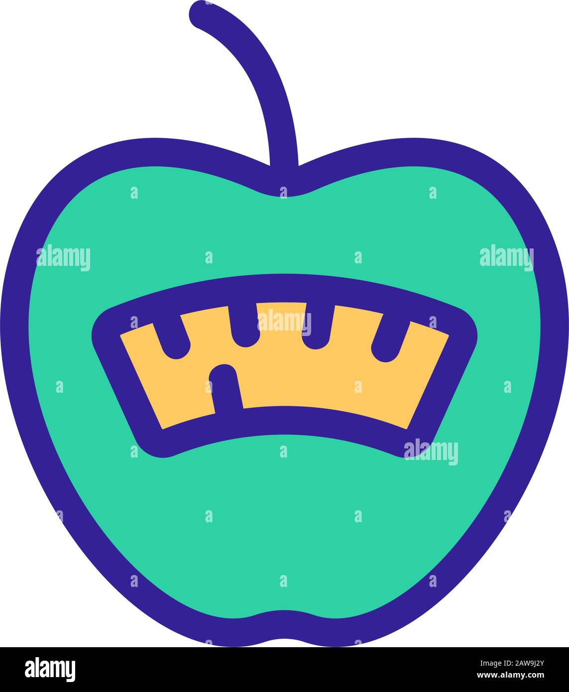 Apple weight icon vector. Isolated contour symbol illustration Stock ...