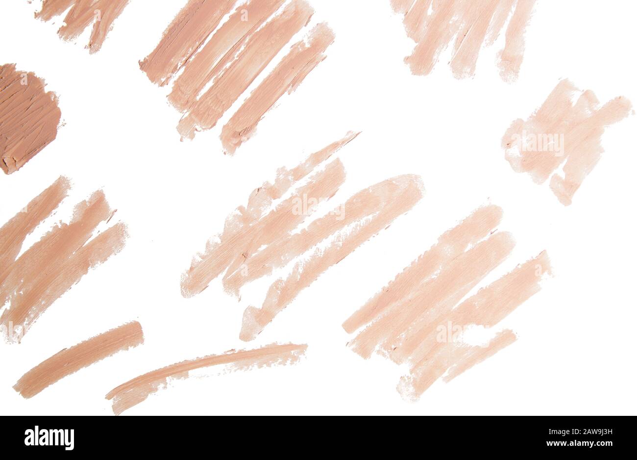 Foundation bb-cream lines range of colours on isolated white background ...