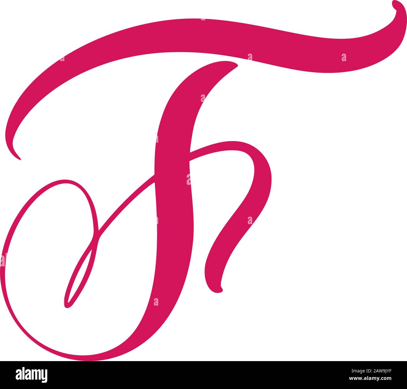 Letter T In Calligraphy