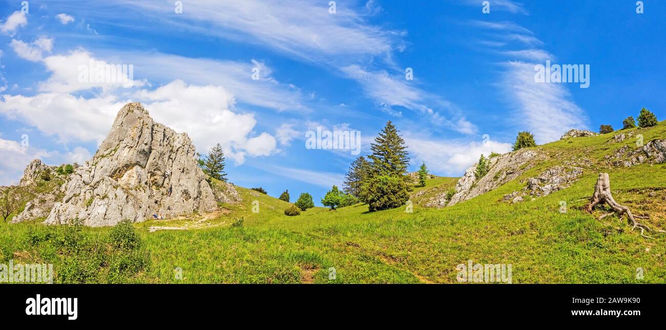 Mountains of the valley Eselsburger Tal near river Brenz - jewel of the ...