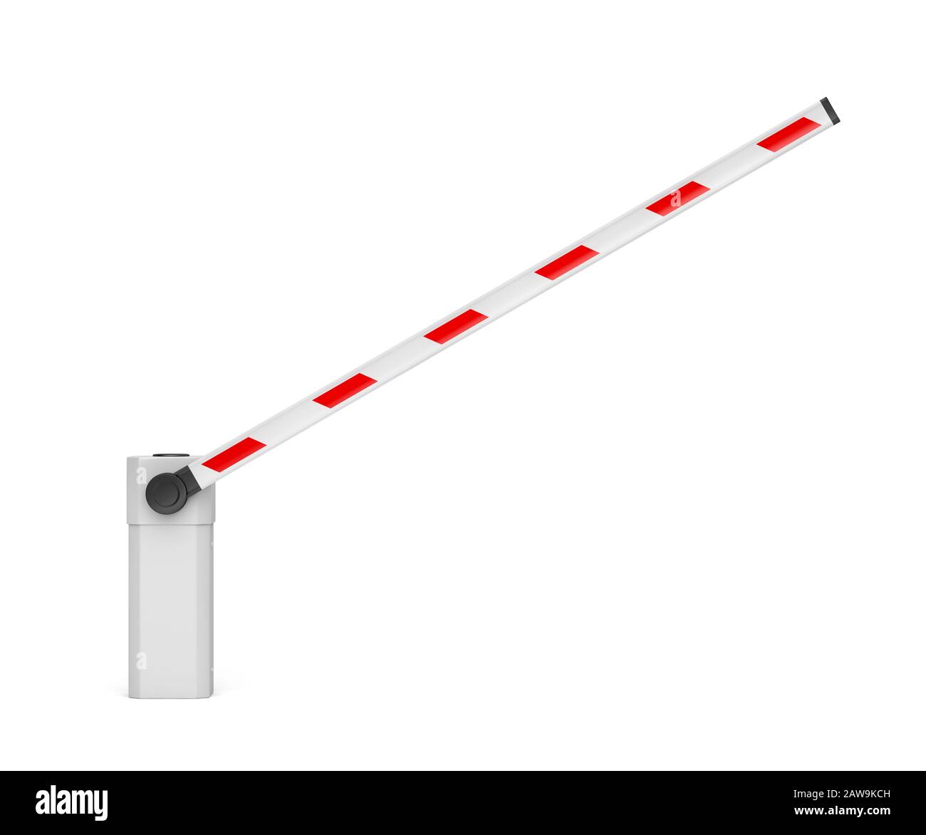 Open parking barrier on white background Stock Photo - Alamy