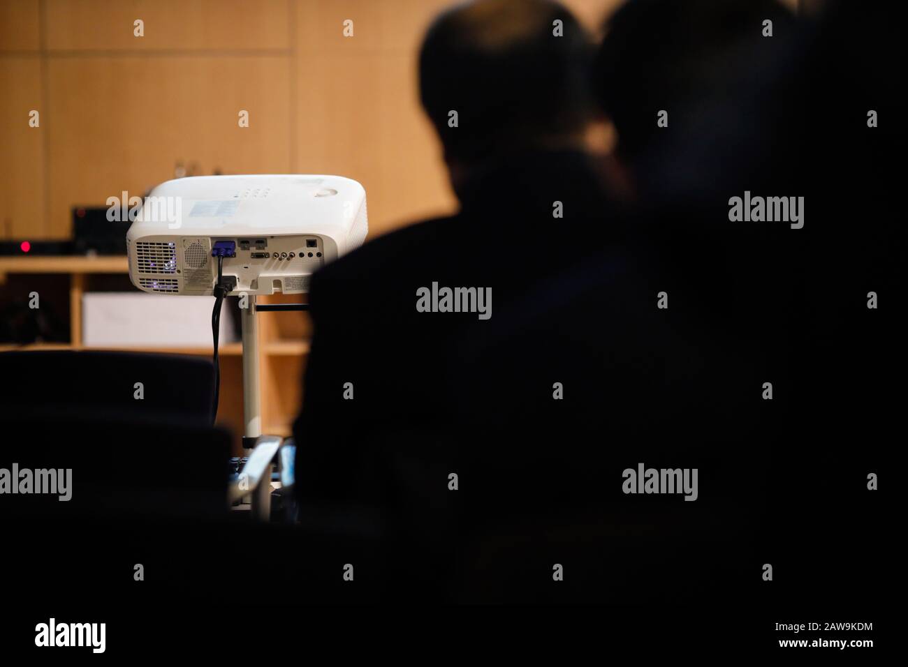 Details with a light projector during a presentation event Stock Photo ...