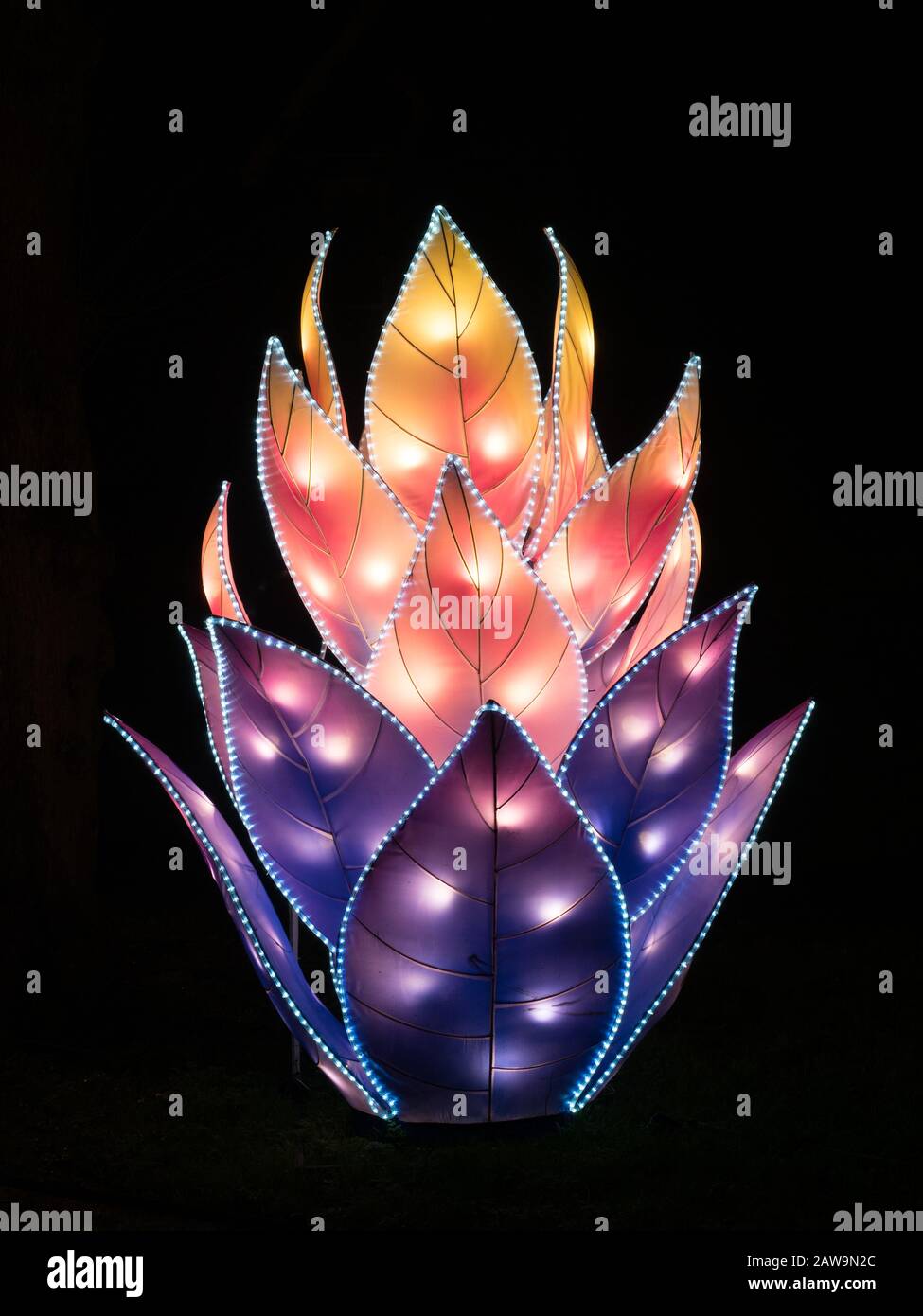 A bright Multi coloured cone light display exhibit Chiswick House and ...