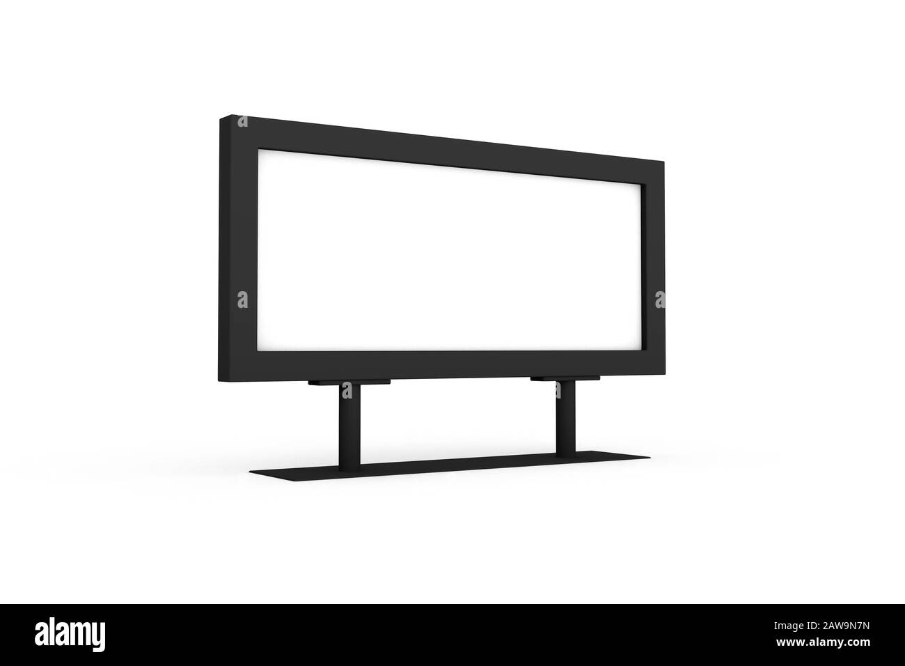 3D rendering, side view of empty blank movable realistic standing ...