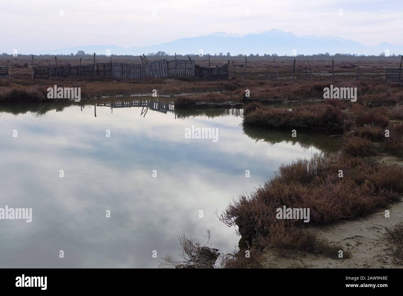 estuary of Axios river, lagoons and moors Stock Photo - Alamy