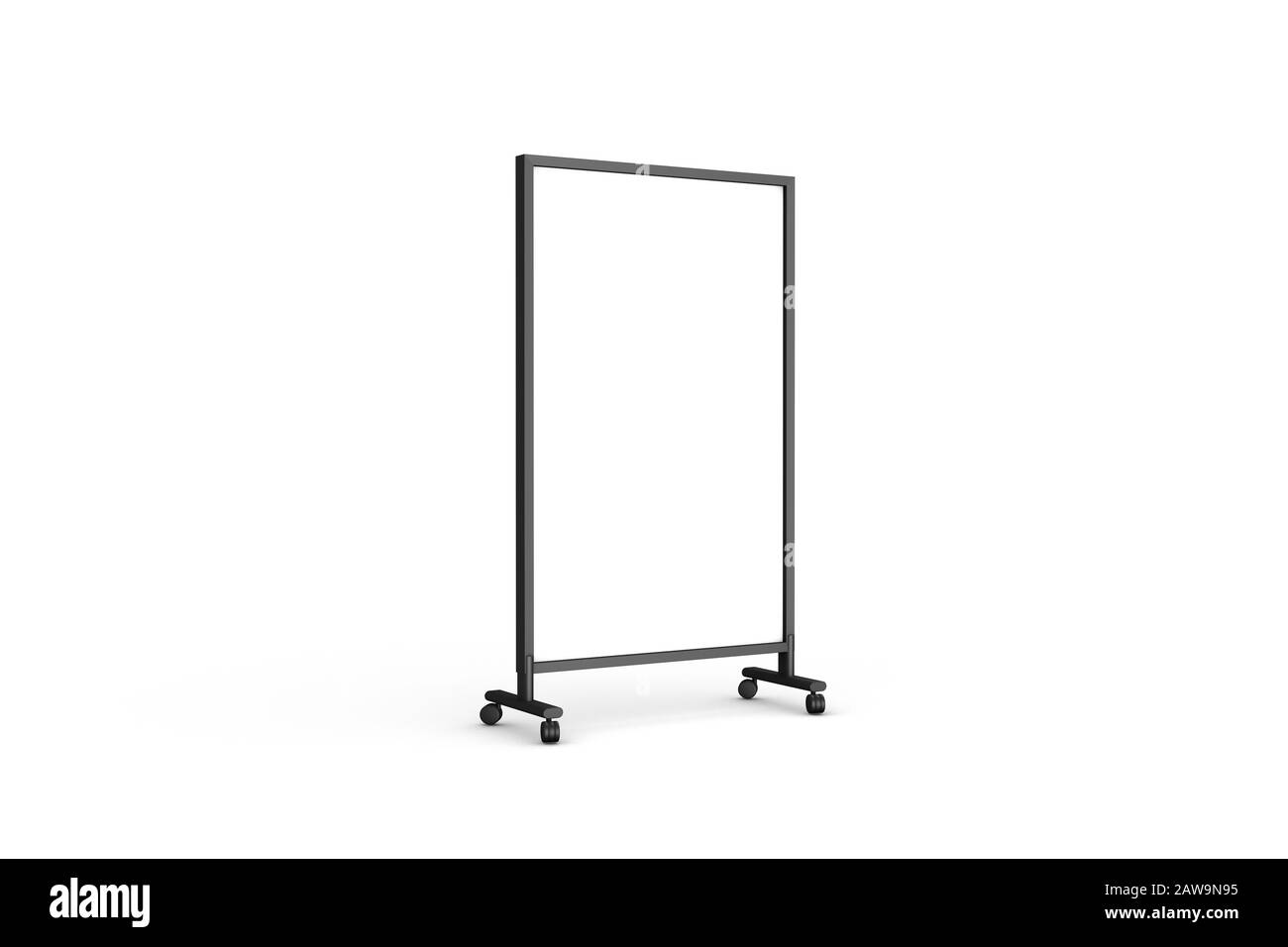 3D rendering, front view of empty blank movable realistic standing ...