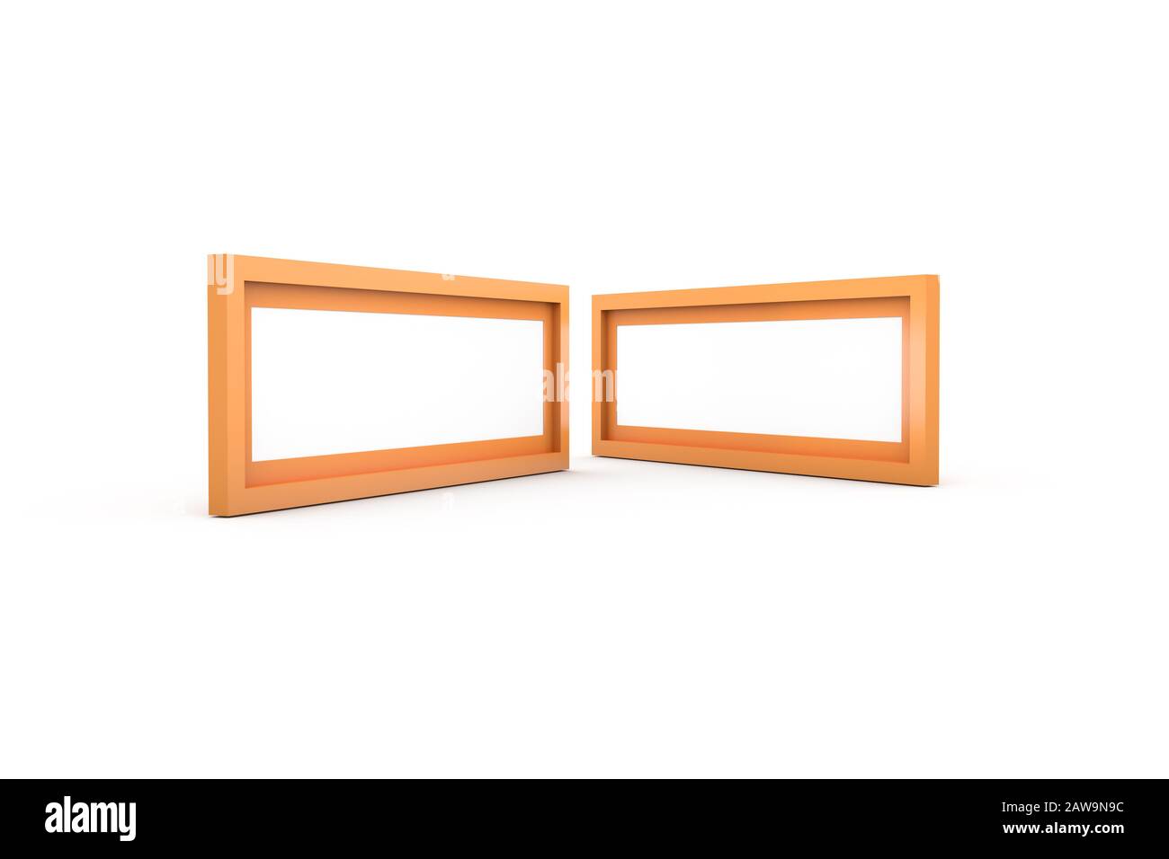 3D rendering, blank modern photo wooden frame template mock up ...