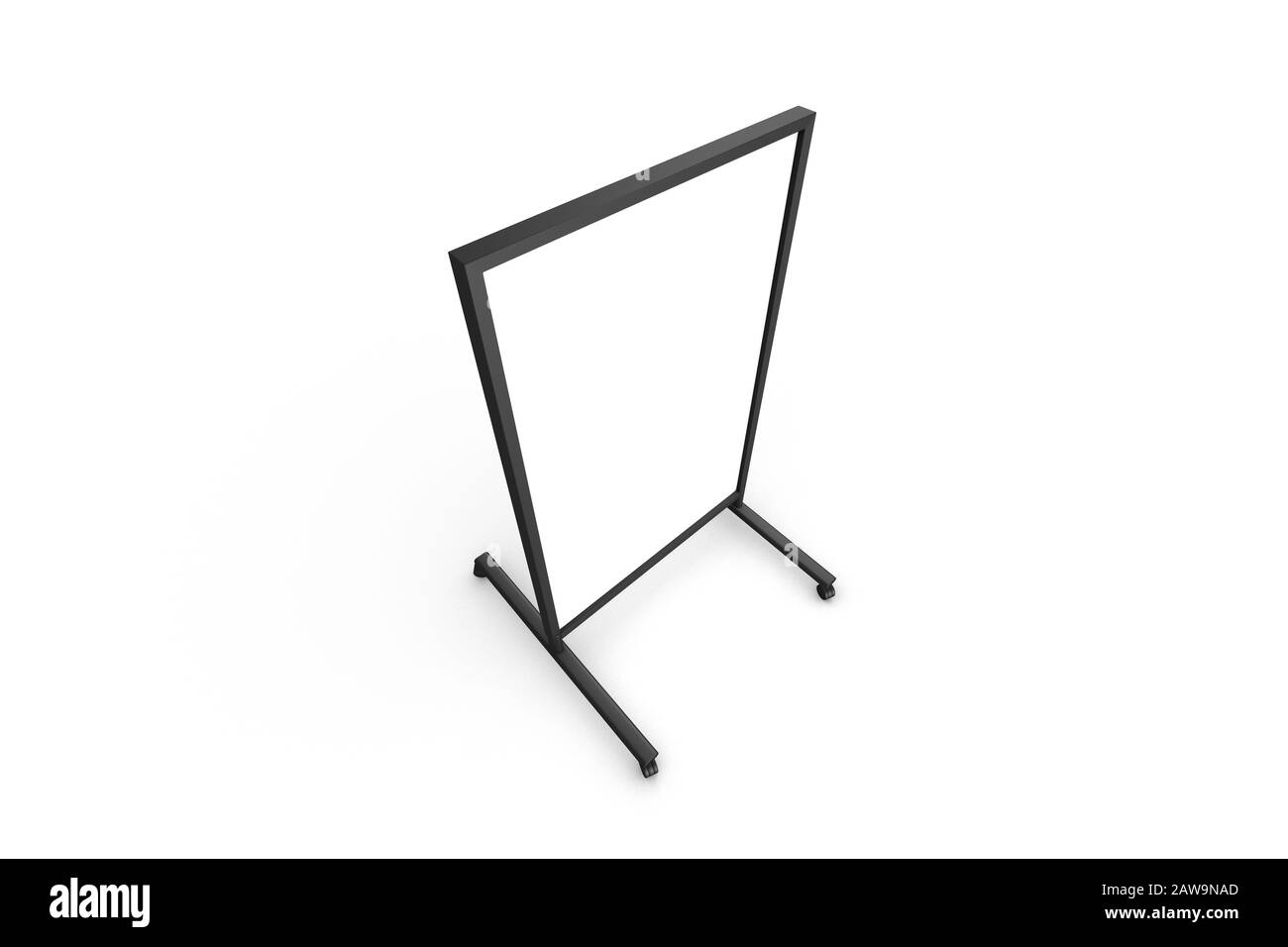 3D rendering, top view of empty blank movable realistic standing ...