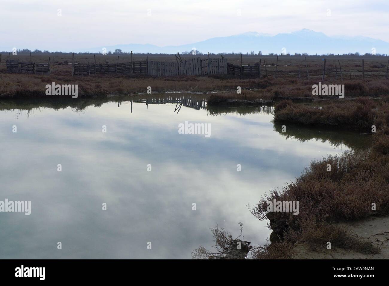 estuary of Axios river, lagoons and moors Stock Photo - Alamy