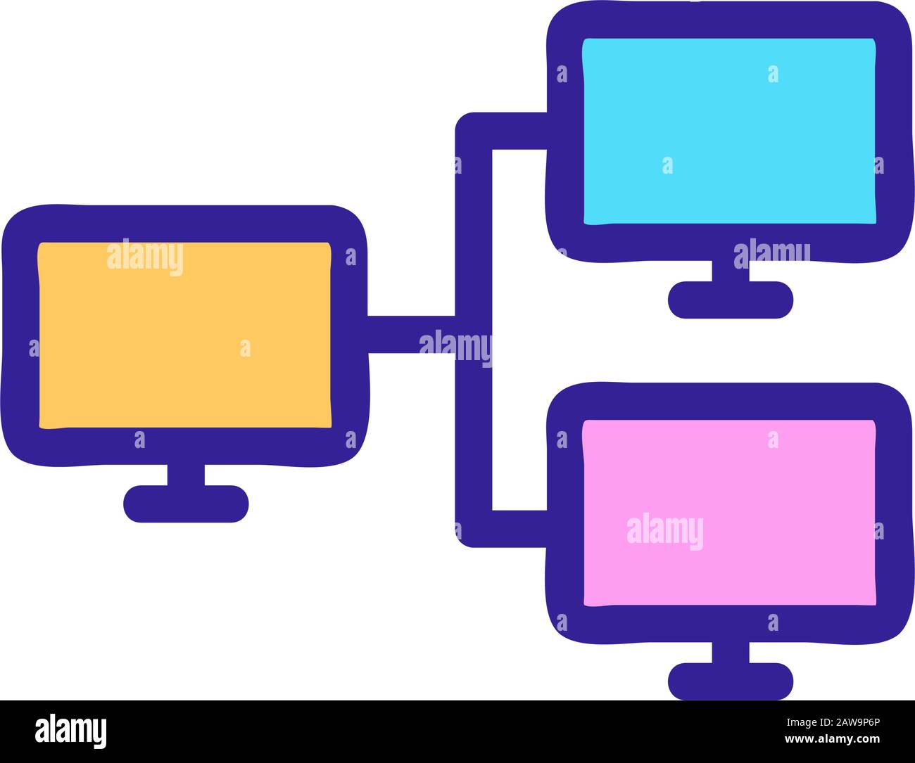 Internet monitor icon vector. Isolated contour symbol illustration ...